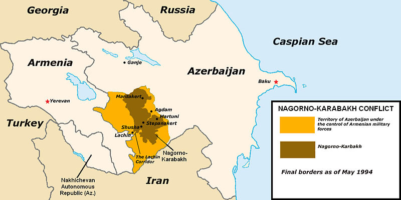 Die Region Bergkarabach in Vorderasien